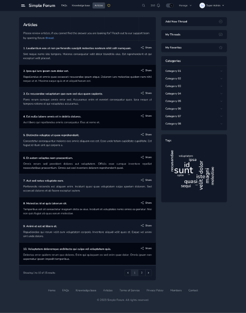 Simple Forum Software for Forum, Knowledge Base, FAQs & Articles