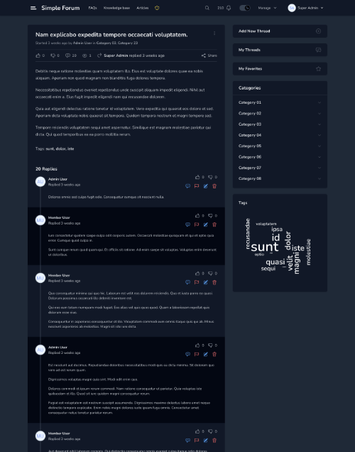 Simple Forum Software for Forum, Knowledge Base, FAQs & Articles